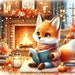 Cute Fall Foxes Clipart Bundle, Watercolor Autumn Fox Clip Art Images ...