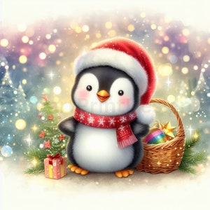 Cute Watercolor Christmas Animals, 15 High Quality Pngs and Jpgs ...