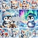 Cute Winter Penguin Clipart Bundle, Watercolor Clip Art Images, 20 High ...