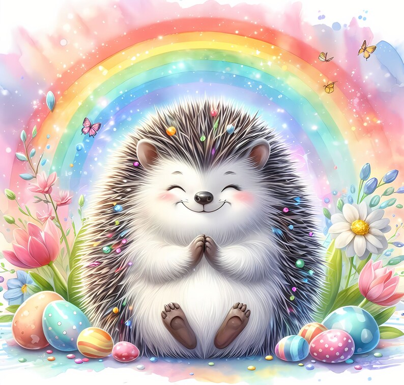 Cute Spring Hedgehogs Clipart Bundle, Watercolor Clip Art Images, 20 ...