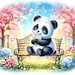 Cute Spring Pandas Clipart Bundle, Watercolor Clip Art Images, High ...