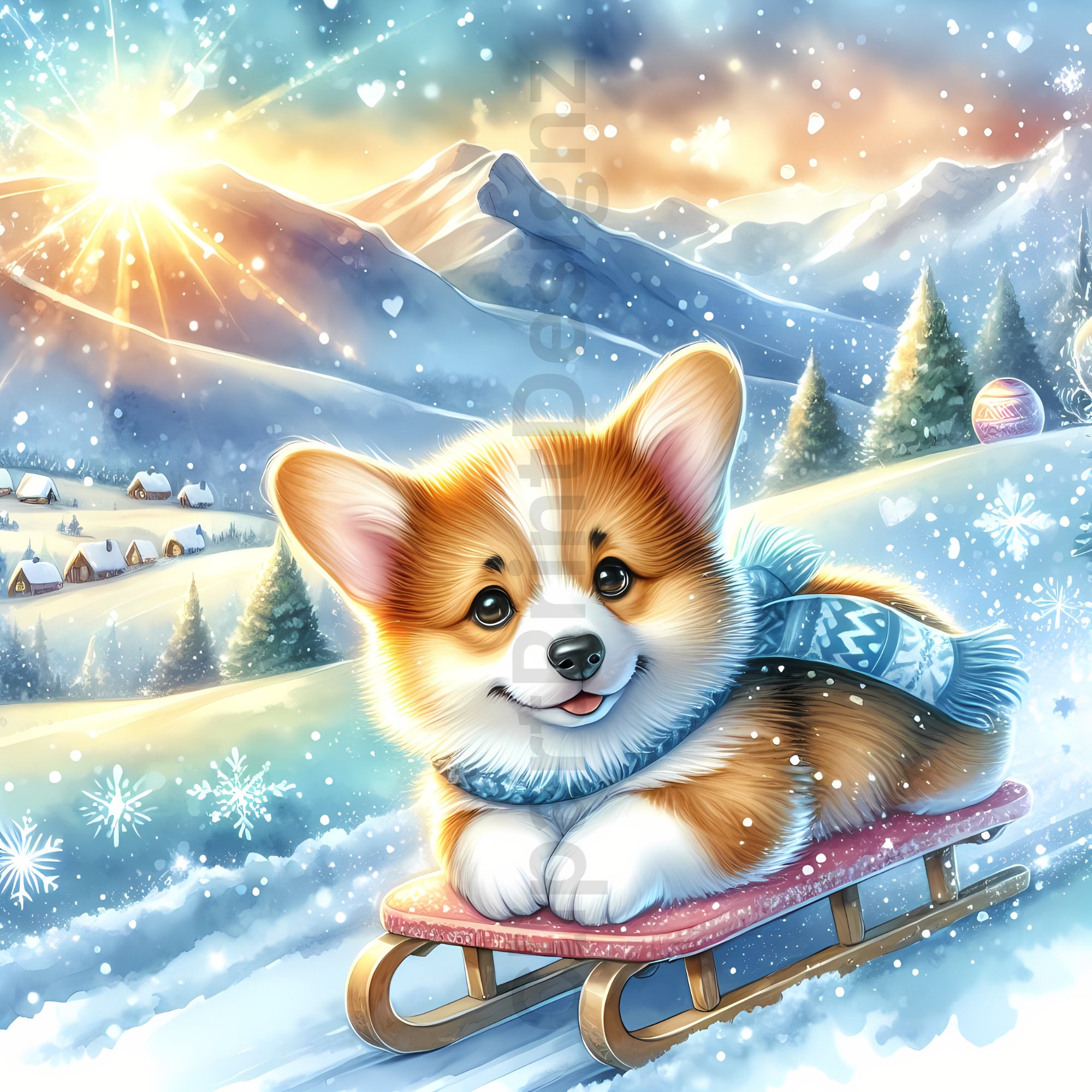 Cute Winter Dog Breeds Clipart Bundle Festive Watercolor Clip - Etsy