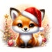 Cute Christmas Fox Clipart Bundle, Baby Animals, 28 High Quality Pngs ...