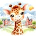 Cute Back to School Giraffes Clipart Bundle, Watercolor Giraffe Clip ...