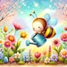 Cute Spring Bees Clipart Bundle, Watercolor Clip Art Images, 26 High ...