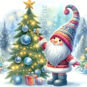 Cute Christmas Gnomes Clipart Bundle, Xmas Gnome Clip Art Images ...