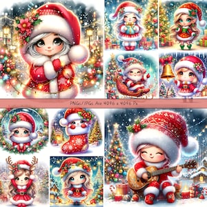 Cute Christmas Mrs. Santa Claus Clipart Bundle, Xmas Clauses Clip Art ...