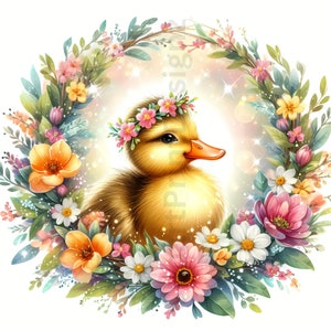 Cute Spring Ducks Clipart Bundle, Watercolor Clip Art Images, 20 High ...