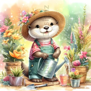 Cute Summer Animals Clipart Bundle, Watercolor Clip Art Images, High ...