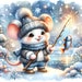 Cute Winter Mouse Clipart Bundle, Watercolor Clip Art Images, 20 High ...