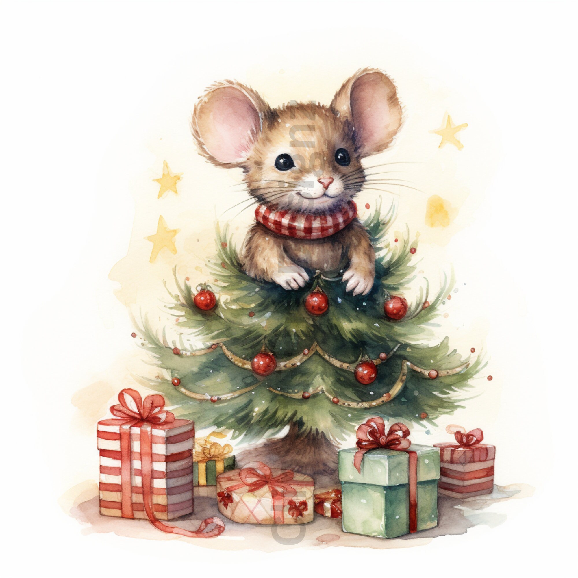 Cute Watercolor Winter Mouse Clipart Bundle, Mice, Winter Activities ...