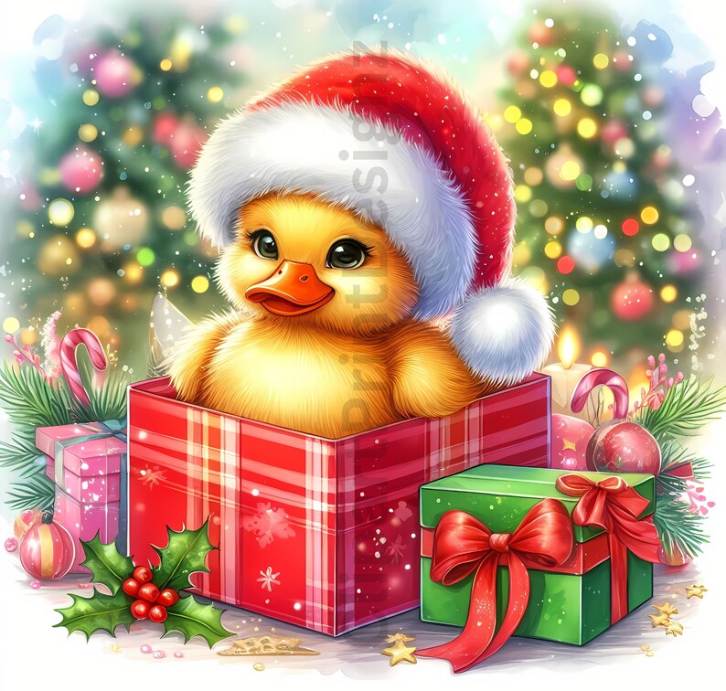 Cute Christmas Ducks Clipart Bundle, Xmas Ducks Clip Art Images ...