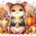 Cute Fall Mouse Clipart Bundle, Watercolor Autumn Mice Clip Art Images ...