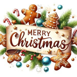 Christmas Banners Clipart Bundle, Watercolor Clip Art Images, High ...