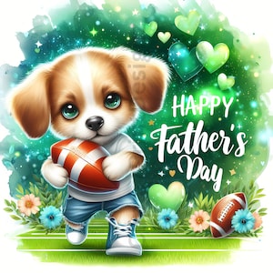 Cute Happy Father's Day Dogs Clipart Bundle, Watercolor Clip Art Images ...