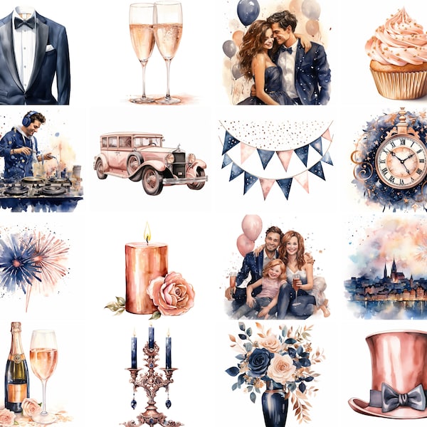 New Year Clip Art - Etsy