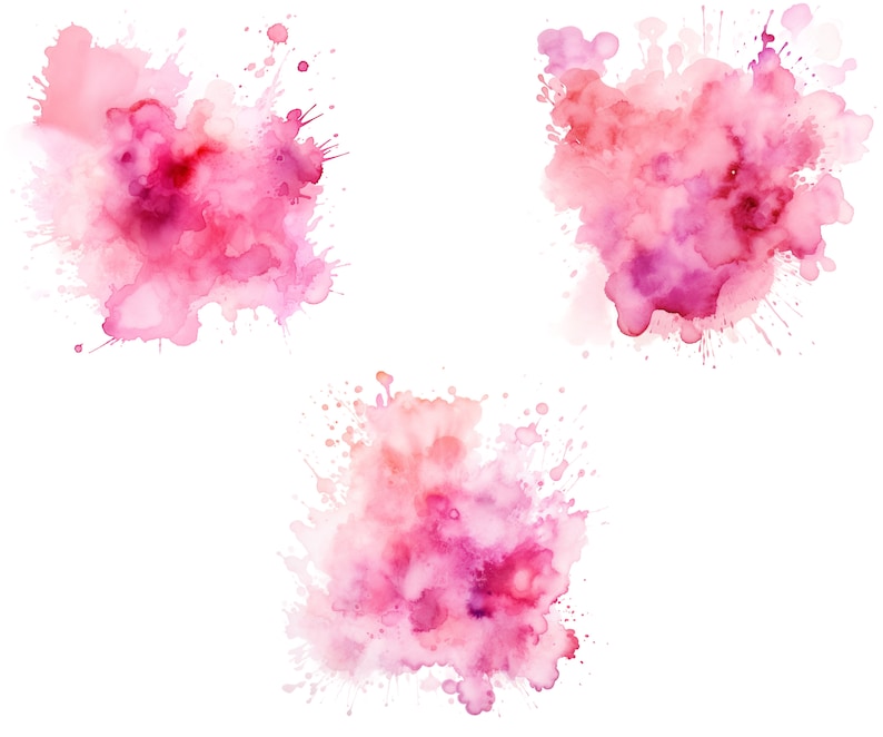 Watercolor Splash Clipart Bundle, Transparent Background, Splashed Art ...