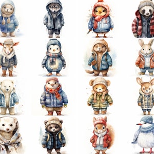 Watercolor Winter Animals Clipart, Christmas Animals Bundle, Animals ...