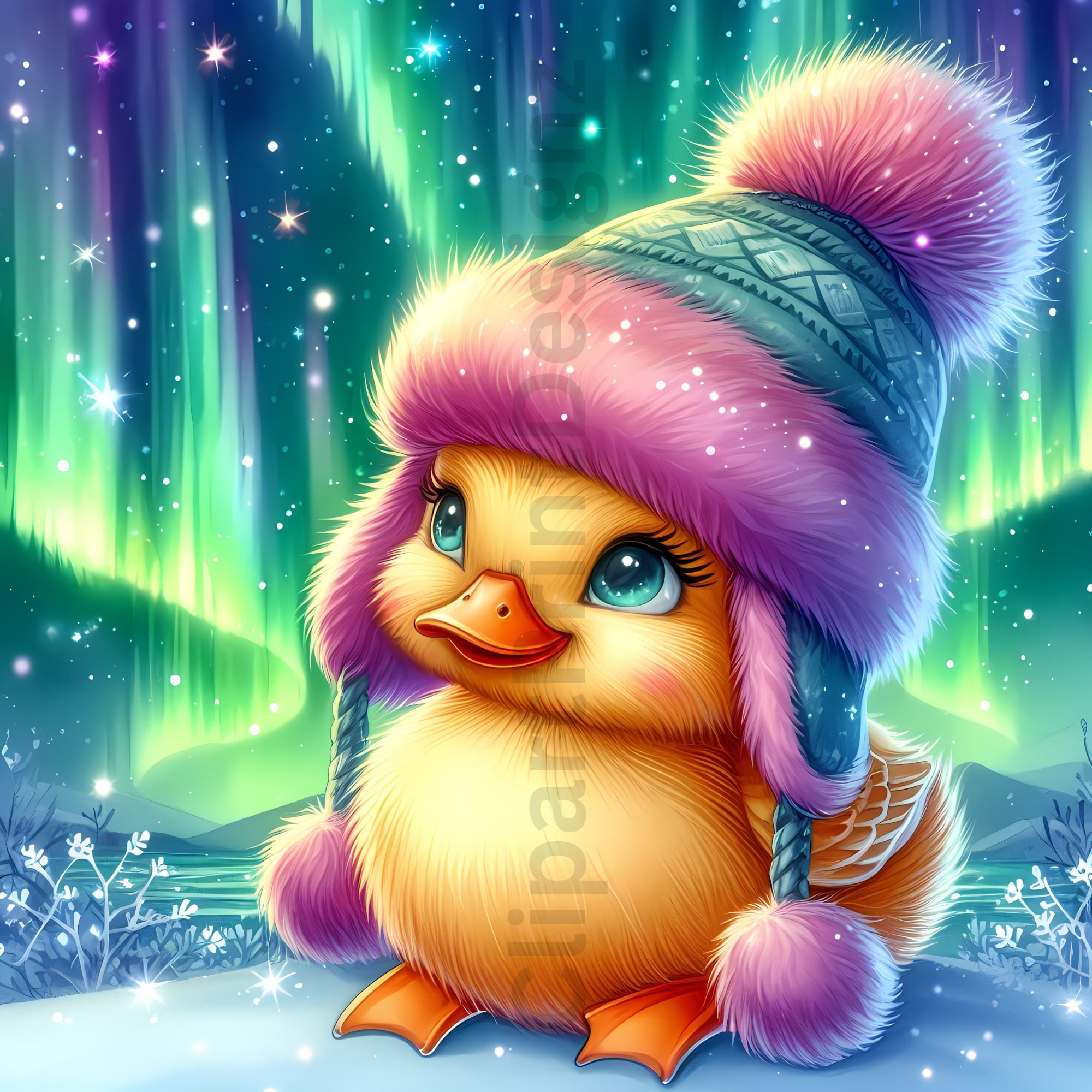 Cute Winter Duck Clipart Bundle, Festive Watercolor Clip Art Images, 20 ...