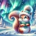 Cute Winter Squirrel Clipart Bundle, Festive Watercolor Clip Art Images ...