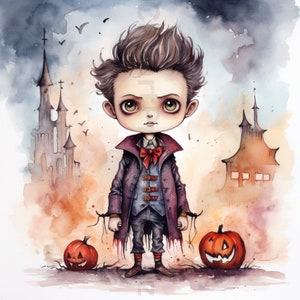 10 Cute Watercolor Halloween Clipart Bundle, Halloween Bundle, High ...