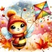 Cute Fall Bees Clipart Bundle, Watercolor Bee Clip Art Images, High ...