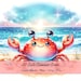 Cute Summer Crabs Clipart Bundle, Watercolor Crab Clip Art Images, High ...