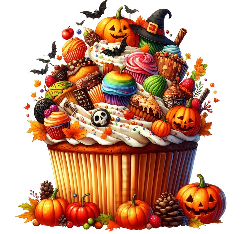 Fall Cupcakes Clipart Bundle, Watercolor Clip Art Images, High Quality ...