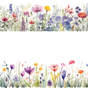 Watercolor Spring Flower Borders, Clipart Bundle, 20 High Quality Pngs ...