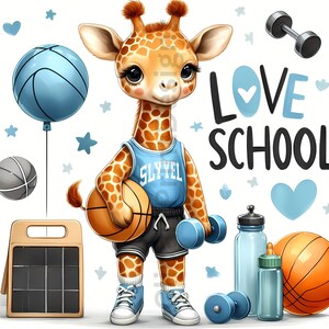 Cute Back to School Animals Clipart Bundle, Watercolor Animal Clip Art ...
