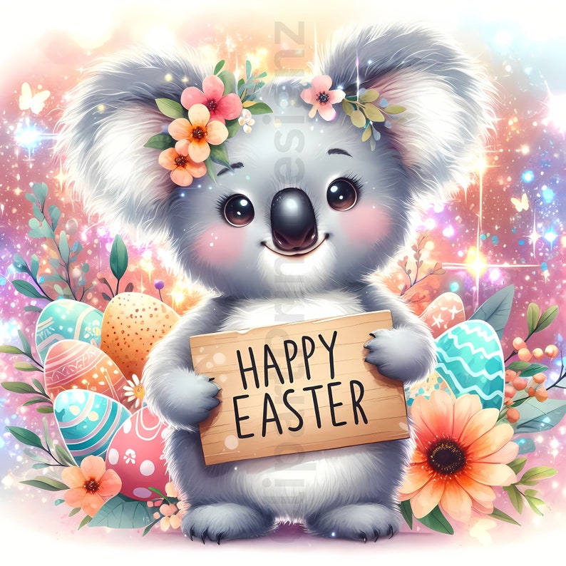 Cute Happy Easter Animals Clipart Bundle, Festive Watercolor Clip Art ...