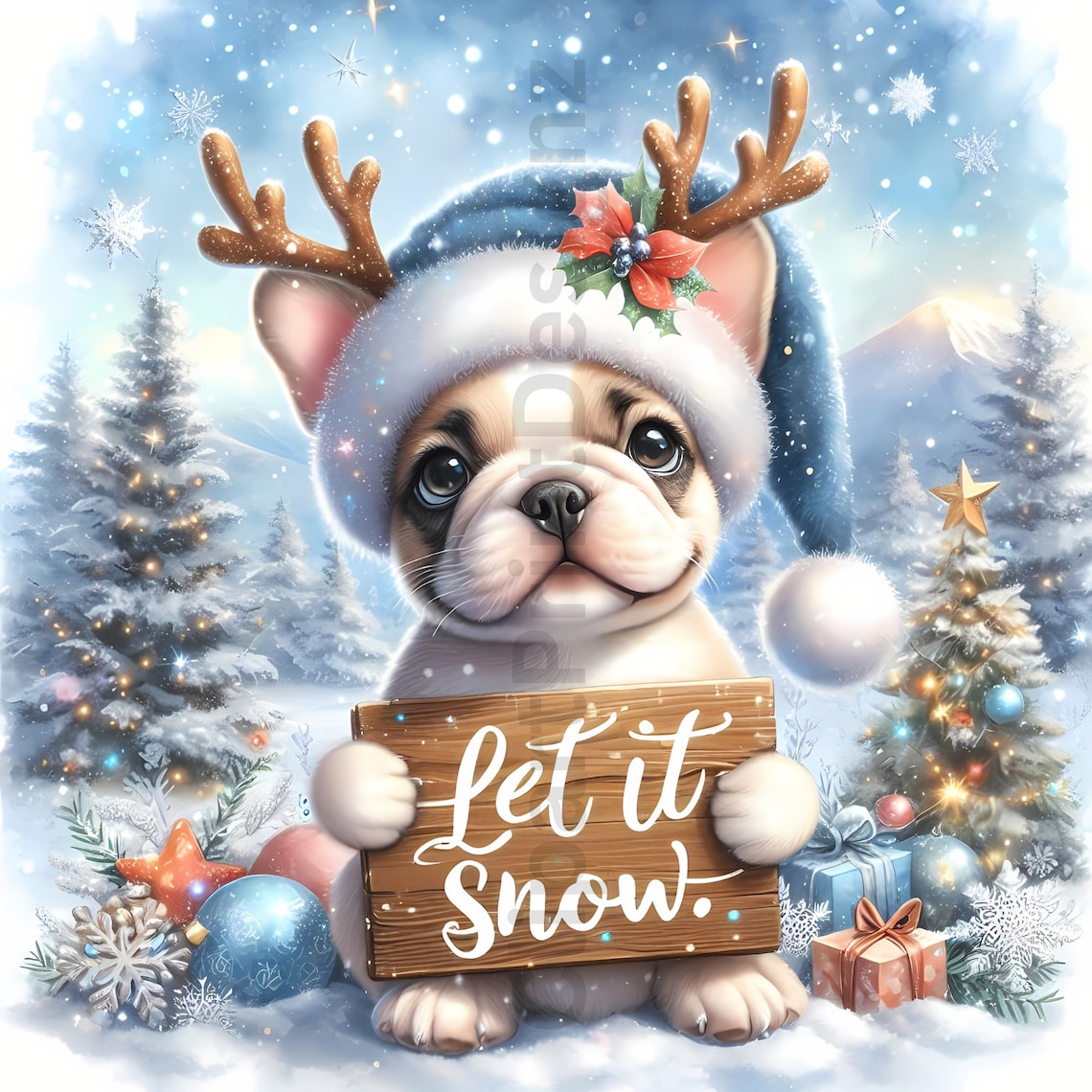 Cute Winter Dog Breeds Clipart Bundle Festive Watercolor Clip - Etsy