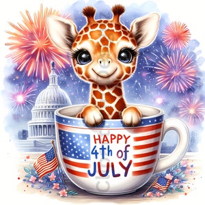 240+ 4th July Clipart, Cute Mega Animal Gnomes Bundle, Watercolor Clip ...