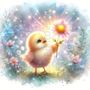 Cute Spring Chicks Clipart Bundle, Watercolor Clip Art Images, 20 High ...