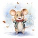 Cute Watercolor Winter Mouse Clipart Bundle, Mice, Winter Activities ...