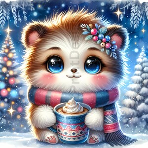 Cute Winter Cat Breeds Clipart Bundle, Festive Watercolor Clip Art ...