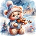 Cute Winter Teddy Bear Clipart Bundle, Festive Watercolor Clip Art ...