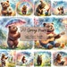 Cute Spring Bears Clipart Bundle, Watercolor Clip Art Images, High ...