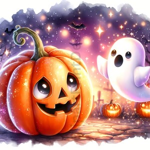 Cute Halloween Pumpkins Clipart Bundle, Watercolor Pumpkin Clip Art ...