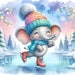 Cute Winter Elephant Clipart Bundle, Festive Watercolor Clip Art Images ...