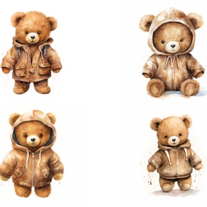 20 Brown Watercolour Teddy Bear Clipart, Pngs/jpgs/svgs, Bundle for ...
