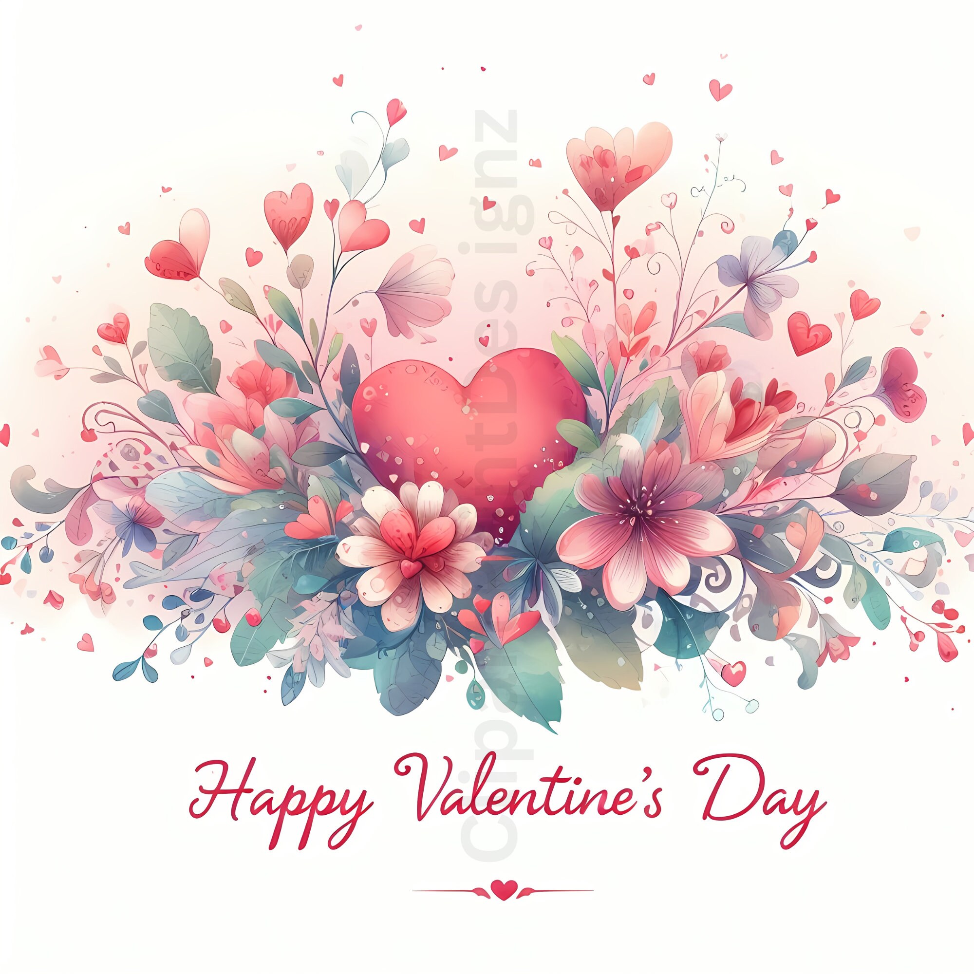 Happy Valentines Day Clipart Bundle, Watercolor Clip Art, 15 High ...