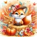 Cute Fall Foxes Clipart Bundle, Watercolor Autumn Fox Clip Art Images ...