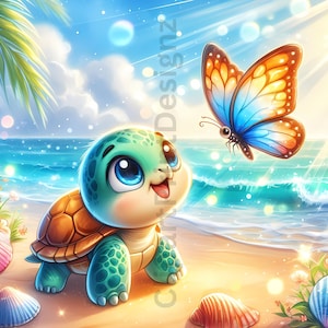 Cute Summer Animals and Butterflies Clipart Bundle, Watercolor Clip Art ...