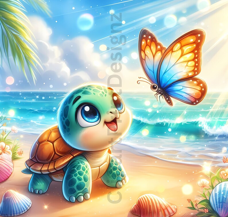 Cute Summer Animals and Butterflies Clipart Bundle, Watercolor Clip Art ...