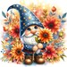 Cute Fall Gnomes Clipart Bundle, Watercolor Gnome Clip Art Images, High ...