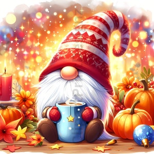 Happy Thanksgiving Gnomes Clipart Bundle, Watercolor Gnome Clip Art ...