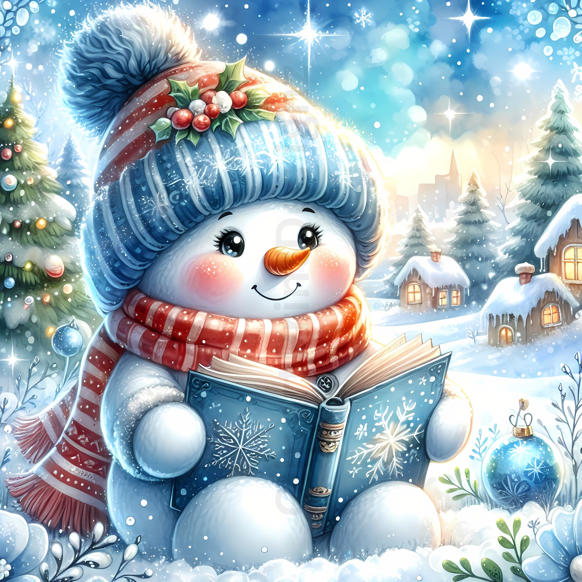 Cute Winter Snowman Clipart Bundle, Watercolor Clip Art Images, 20 High ...