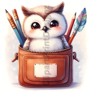 Cute Back to School Owls Clipart Bundle, Watercolor Owl Clip Art Images ...