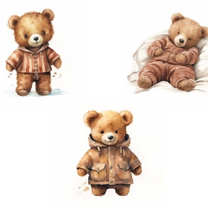 20 Brown Watercolour Teddy Bear Clipart, Pngs/jpgs/svgs, Bundle for ...